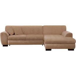 Home Affaire Ecksofa &raquo;Nika zeitlos und elegant, L-Form&laquo; wahlweise mit Bettfunktion, auch in Cord braun Primabelle-Microfaser (100% Polyester);Struktur