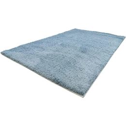 Carpet City Teppich &raquo;Softshine 2236&laquo; rechteckig 14 mm H&ouml;he L&auml;ufer, Hochflor, besonders weich, robust, Uni, Wohnzimmer blau Kunstfaser