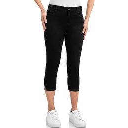 Wonderjeans Damen wonderjeans Caprijeans Sommerhose mit Stretch schwarz 36, L&auml;nge 21