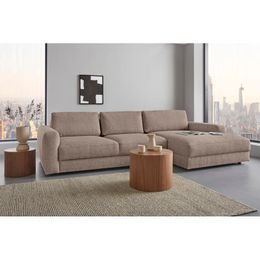 Home Affaire Ecksofa &raquo;Bloomfield, elegant, viel Platz, Mega Couch, Breite 303cm, L-Form&laquo; extra tiefe Sitzfl&auml;che, wahlweise mit Sitztiefenverstellung 
