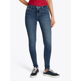 Tommy Jeans Damen Skinny-fit-Jeans &raquo;NORA MR SKNY AH1280&laquo; mit Logo-Badge blau 27, L&auml;nge 30