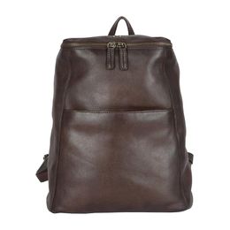 Bellicci Leder-Rucksack "Christie" in Dunkelbraun - (B)27,5 x (H)33 x (T)13,5 cm - 66% | Damen-taschen
