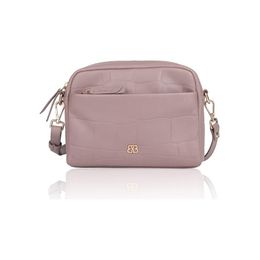 Bellicci Leder-Umh&auml;ngetasche "Vega" in Lila - (B)22 x (H)15 x (T)5,5 cm - 55% | Damen-taschen