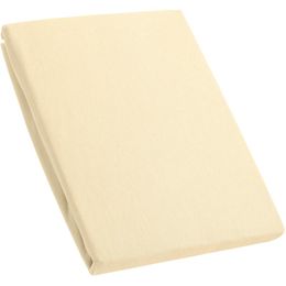 Kum Spannbettlaken &raquo;Premium Jersey Spannbetttuch&laquo; bis ca. 30 cm Matratzenh&ouml;he beige Jersey, Obermaterial: 95% Baumwolle, 5% Elasthan