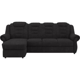 Home Affaire Ecksofa &raquo;Boston L-Form&laquo; mit hoher R&uuml;ckenlehne, wahlweise mit Bettfunktion schwarz 100% Polyester