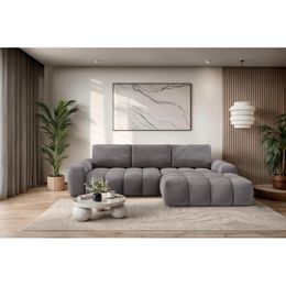 OTTO home Ecksofa &raquo;AZITA L-Form, 270 cm - OTTO. Verl&auml;ssliche Qualit&auml;t.&laquo; wahlweise als Schlafsofa m. Bettkasten, Bubble-Optik grau 100% Polyester