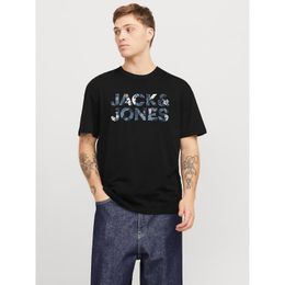 Jack & Jones Jack & Jones Herren Rundhalsshirt &raquo;JJEBRYAN CORP LOGO TEE SS O-NECK NOOS&laquo; mit Logo Druck schwarz XS