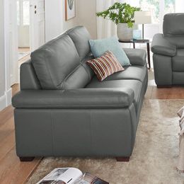 Calia italia 3-Sitzer &raquo;Gaia, hochwertiges Ledersofa mit erstklassigem Sitzkomfort&laquo; edles Design, in zwei hochwertigen Lederqualit&auml;ten grau Leder 