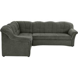 DOMO collection Ecksofa &raquo;Papenburg B/T/H: 242/190/84 cm L-Form&laquo; wahlweise mit Bettfunktion, Langer Schenkel links oder rechts gr&uuml;n Struktur ( 90% 