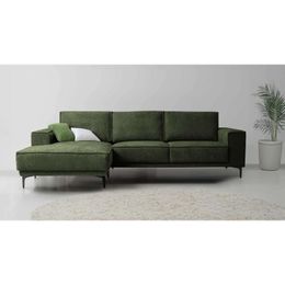 OTTO home Ecksofa &raquo;Polsterecke Oland, Struktur, Flachgewebe, Luxus-Microfaser, Boucle&laquo; L-Form, 280 cm, Wellenunterfederung, Skandi-Design, Metallf&uuml;&szlig;e 