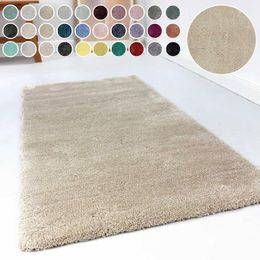 Esprit Hochflor-Teppich &raquo;Relaxx ESP-4150&laquo; rund 25 mm H&ouml;he Wohnzimmer, sehr gro&szlig;e Farbauswahl, weicher dichter Hochflor beige Kunstfaser