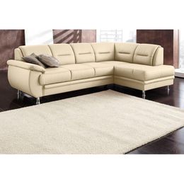 Sit & More sit&more Ecksofa &raquo;Mailand L-Form, B: 250 cm&laquo; optional Bettfunktion beige Luxus-Kunstleder;Kunstleder Softlux ;NaturLEDER (echtes Rindleder)/Korpus 