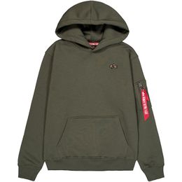 Alpha Industries Damen Kapuzensweatshirt &raquo;3D Small Logo Hoody&laquo; gr&uuml;n S