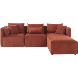 OTTO home Ecksofa &raquo;N&ouml;re L-Form&laquo; 3 Teile, in vielen Bezugsqualit&auml;ten und Farben. Modulteile s. "N&ouml;re" orange 92% Polyester, 8% Polyamid