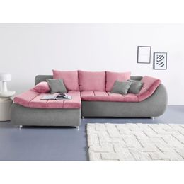 Home Affaire Ecksofa &raquo;Imola, elegant und modern, aktuelle Steppung im Sitz, bequem, L-Form&laquo; frei im Raum stellbar, wahlweise mit Bettfunktion und 