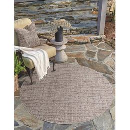 Carpet City Teppich &raquo;In-& Outdoorteppich Santorini 450, 3D-Effekt, Gestreift&laquo; rund 5 mm H&ouml;he Wetterfest & UV-best&auml;ndig f&uuml;r Terrasse, Balkon, K&uuml;che, Flur braun 
