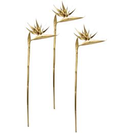 I.GE.A. Kunstblume &raquo;Strelitzie&laquo; Exotischer Dekozweig,Tropische Blume, 3er Set gold Obermaterial: 100% Kunststoff