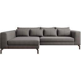 Home Affaire Ecksofa &raquo;Cross, mit softem Sitz, L-Form, wendbare Zierkissen, Breite 284 cm&laquo; Couch mit vielen Kissen, stylische Kreuznaht, elegante 