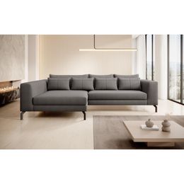 Home Affaire Ecksofa &raquo;Cross, mit softem Sitz, L-Form, wendbare Zierkissen, Breite 284 cm&laquo; Couch mit vielen Kissen, stylische Kreuznaht, elegante 