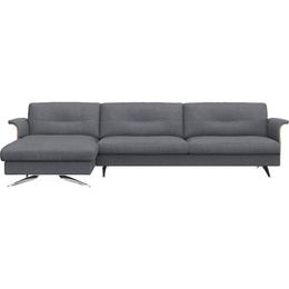 FLEXLUX Ecksofa &raquo;Glow Designsofa, bequem und komfortabel durch hochwertigen Sitzaufbau&laquo; L-Form, Modernes skandinavisches Design blau 62% Polyester/17%