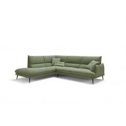 Egoitaliano Ecksofa &raquo;FUNNY, hochwertiges & aktuelles Design, bequeme R&uuml;ckenlehne, L-Form&laquo; toller Sitzkomfort, L-Form gr&uuml;n 48% Polyester, 40% Baumwolle, 12% 