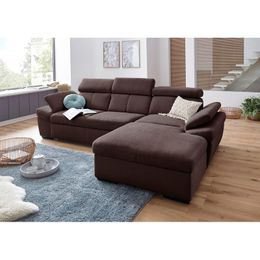 exxpo - sofa fashion Ecksofa &raquo;Salerno, inkl. Arm-& Kopfteilverstellung, bequem, Breite 280cm, L-Form&laquo; wahlweise mit Bettfunktion und Bettkasten, tolle