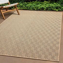 the carpet Teppich &raquo;Kansas&laquo; rechteckig 1 mm H&ouml;he moderner robuster In und Outdoor Teppich Jute Look beige Polypropylen