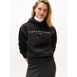 Tommy Hilfiger Damen Kapuzensweatshirt &raquo;MDRN REG CORP LOGO HOODIE&laquo;, mit gesticktem Logo-Schriftzug schwarz XS (34)