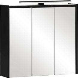 Schildmeyer Badezimmerspiegelschrank &raquo;Emmik, Breite 65 cm, LED-Beleuchtung&laquo; Made in Germany schwarz FSC -zertifizierter Holzwerkstoff