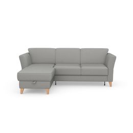 Sit & More sit&more Ecksofa &raquo;Visby L-Form&laquo; Wahlweise mit Bettfunktion und Bettkasten, frei im Raum stellbar silber