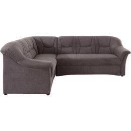 DOMO collection Ecksofa &raquo;Sarafina zeitlos&bequem, optional mit Federkern, Breite 240cm, L-Form&laquo; wahlweise mit Bettfunktion grau Microfaser PRIMABELLE 