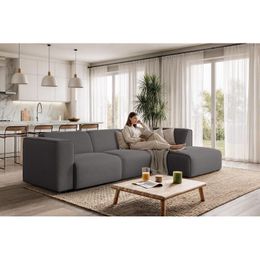 OTTO home Ecksofa &raquo;Merid L-Form, B: 295 cm - OTTO. Verl&auml;ssliche Qualit&auml;t.&laquo; jederzeit durch Module erweiterbar grau Struktur fein (100% Polyester);