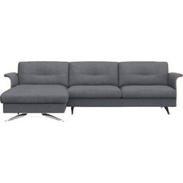 FLEXLUX Ecksofa &raquo;Glow, super bequem durch hochwertigem Sitzaufbau mit Federkern, L-Form&laquo; Modernes skandinavisches Design blau 62% Polyester/17%