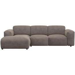 FLEXLUX Ecksofa &raquo;Lucera Chaislongue rechts oder links, L-Form, bequem&laquo; modern & anschmiegsam, Kaltschaum, Stahl-Wellenunterfederung braun 85% 