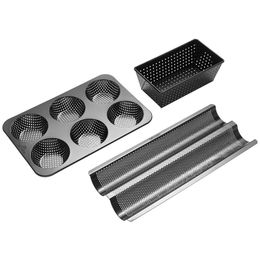 Birkmann Backset Bread Buddies, Schwarz, Metall, 3-teilig, 26.3x12x22 cm, hitzebest&auml;ndig, Backen, Backhelfer, Sonstige Backhelfer