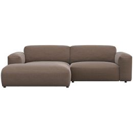 FLEXLUX Ecksofa &raquo;Lucera Chaislongue rechts oder links, L-Form, bequem&laquo; modern & anschmiegsam, Kaltschaum, Stahl-Wellenunterfederung braun 85% 