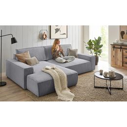 Home Affaire Ecksofa &raquo;NEU: SHERWOOD XXL 284, Big-Sofa L-Form, tiefe Sitzfl&auml;che 95 cm, Cord&laquo; Recamiere rechts/links, als Schlafsofa stellbar, Cord u. 
