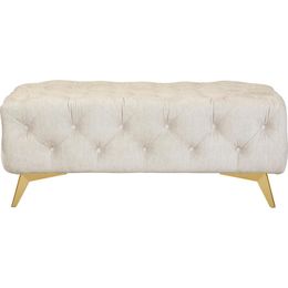 Home Affaire Polsterhocker &raquo;Glynis&laquo; aufw&auml;ndige Knopfheftung, moderne Chesterfield Optik, Fu&szlig;farbe w&auml;hlbar beige Struktur (100% Polyester);Samtoptik (