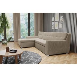 DOMO collection Ecksofa &raquo;Treviso viele Bez&uuml;ge, auch in Cord, L-Form, B/T/H: 267/80/83 cm&laquo; mit Bettfunktion, inkl. Zierkissen, Unser Dauertiefpreis 