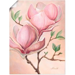 Artland Wandbild &raquo;Magnolienbl&uuml;ten&laquo; Blumen 1 Stk. tlg. als Leinwandbild, Poster in verschied. Gr&ouml;&szlig;en pink
