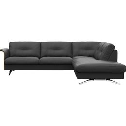 FLEXLUX Ecksofa &raquo;Glow, super bequem durch hochwertigem Sitzaufbau mit Federkern, L-Form&laquo; Skandinavisches Design, In hochwertiger Verarbeitung schwarz 