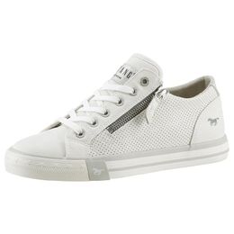 Mustang Shoes Damen Sneaker , Freizeitschuh, Halbschuh, Schn&uuml;rschuh mit Au&szlig;enrei&szlig;verschluss wei&szlig; 45