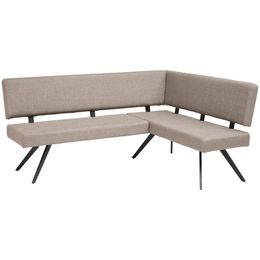 Mid.you Eckbank, Hellgrau, Metall, Textil, 5-Sitzer, L-Form, 190x150 cm, Esszimmer, B&auml;nke, Eckb&auml;nke