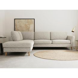 Home Affaire Ecksofa &raquo;MARSEILLE 278/202 cm, L-Form, Ottom. rechts/links, verschiedene Bez&uuml;ge&laquo; Massivholzbeine Eiche, Landhausstil, Wellenunterfederung