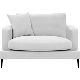Home Affaire Sessel &raquo;Cozy Loungesessel, Designersessel, Ma&szlig;e B/T/H: 91/97/80 cm&laquo; mit Metallbeinen und Zierkissen silber Samtoptik (100% Polyester);