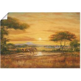 Artland Wandbild &raquo;Afrikanische Steppe&laquo; Wildtiere 1 Stk. tlg. als Leinwandbild, Poster in verschied. Gr&ouml;&szlig;en braun