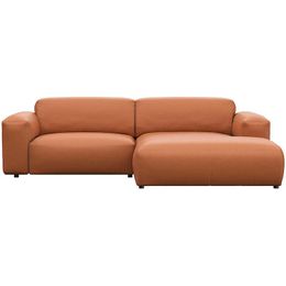 FLEXLUX Ecksofa &raquo;Lucera Chaislongue rechts oder links, L-Form, bequem&laquo; modern & anschmiegsam, Kaltschaum, Stahl-Wellenunterfederung braun 100% 