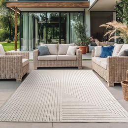 Ayyildiz Teppiche Outdoorteppich &raquo;NOVA 1202&laquo; rechteckig 5 mm H&ouml;he L&auml;ufer, In und Outdoor, Hoch Tief Effekt, Wohnzimmer, Aussenbereich beige Polypropylen