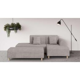 OTTO home Ecksofa &raquo;Suyala&laquo; L-Form mit Hocker grau 100% Polyester