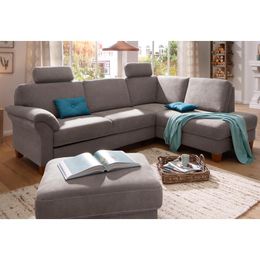 Home Affaire Ecksofa &raquo;Borkum L-Form, B: 249 cm - OTTO. Verl&auml;ssliche Qualit&auml;t.&laquo; optional Bettfunktion, Federkern grau Struktur (100% Polyester);Luxus-